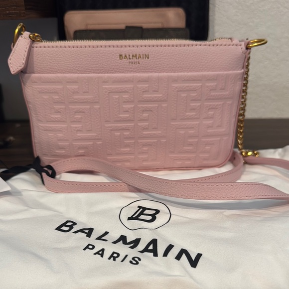 Balmain | Bags | Nwt Balmain Pink Crossbody Bag With Gold Chain | Poshmark